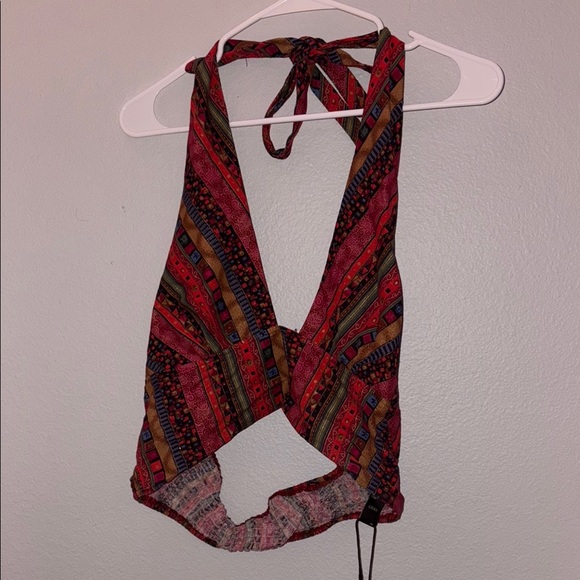 Cider | Tops | Cider Nwt Bohemian Red Halter Top | Poshmark